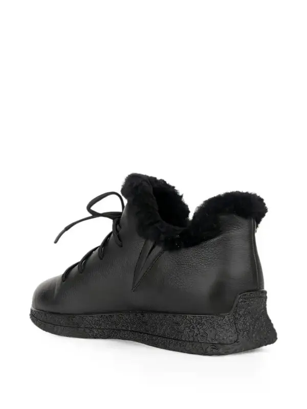 LINDA BAUMANN Shearling-trim Leather Sneakers