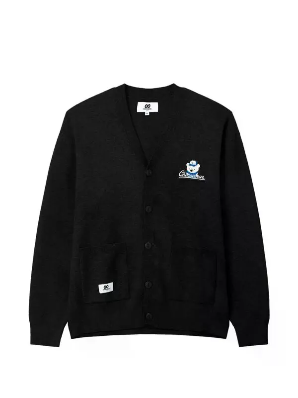 CHOCOOLATE Chocoobear Patch Cardigan - Black