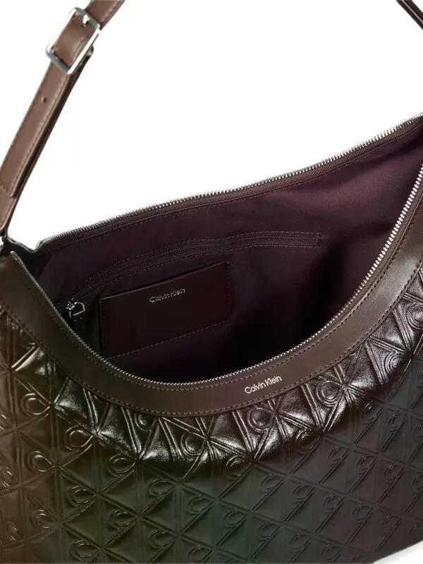 Calvin Klein Logo-deembossed Shoulder Bag - Brown