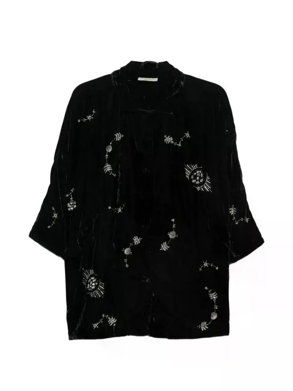 AODRESS Sequin-embellished Velvet Jacket