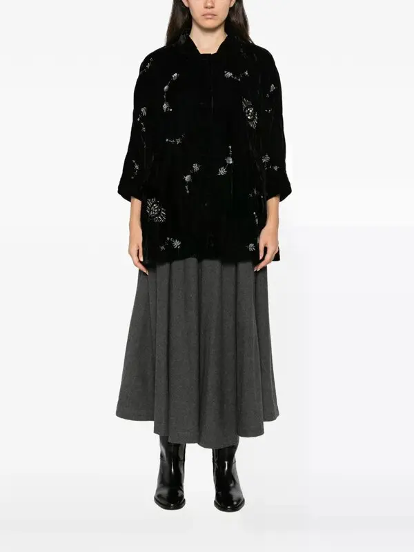 AODRESS Sequin-embellished Velvet Jacket