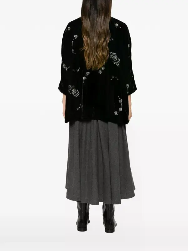 AODRESS Sequin-embellished Velvet Jacket
