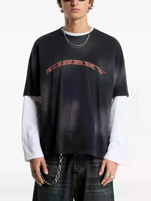 MISBHV Logo-print Faded-effect T-shirt
