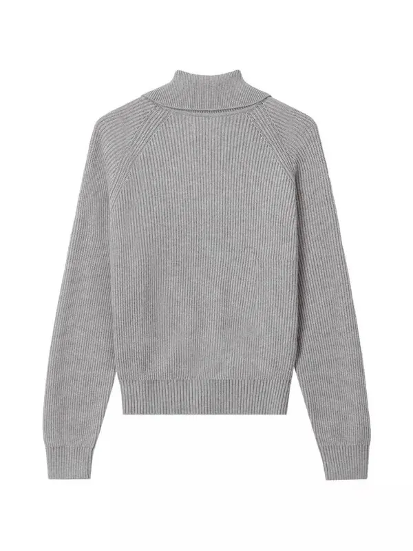 CHOCOOLATE Ribbed-knit Zip-up Cardigan