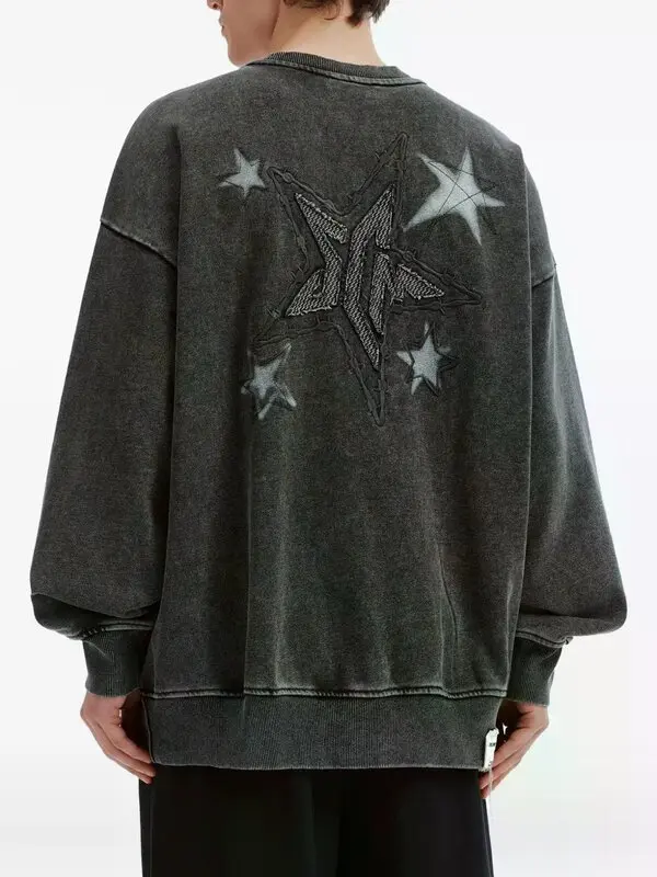 FIVE CM Star-patch Acid-wash Sweatshirt