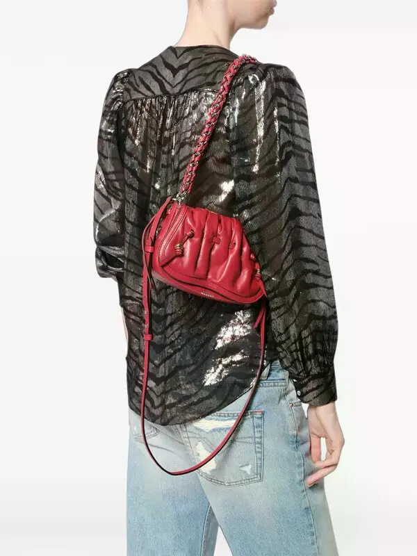 Isabel Marant Étoile Bolton Ruched Leather Shoulder Bag - Red