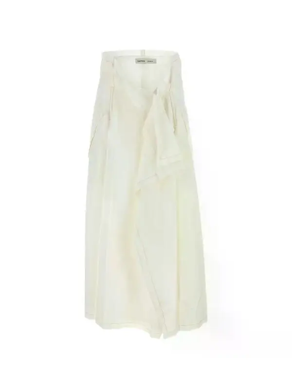 Carven Contrast-stitch Draped Skirt