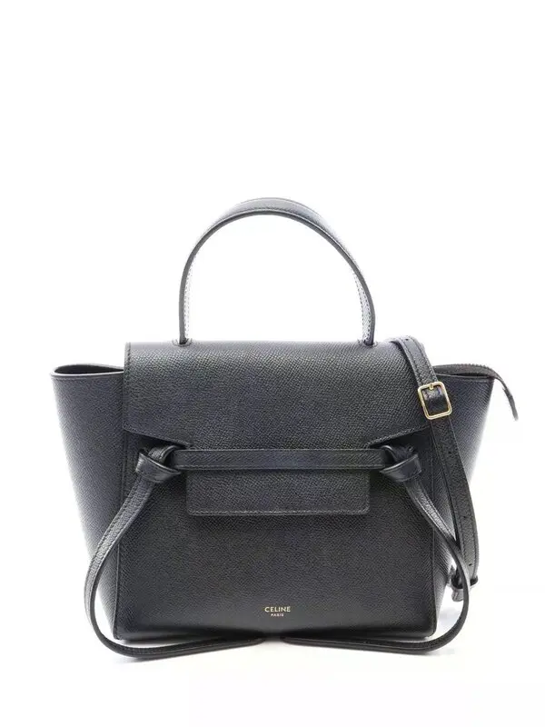 Celine 2015-2026 Nano Grained Calfskin Belt Bag Satchel - Black