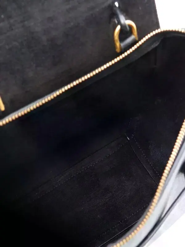 Celine 2015-2026 Nano Grained Calfskin Belt Bag Satchel - Black