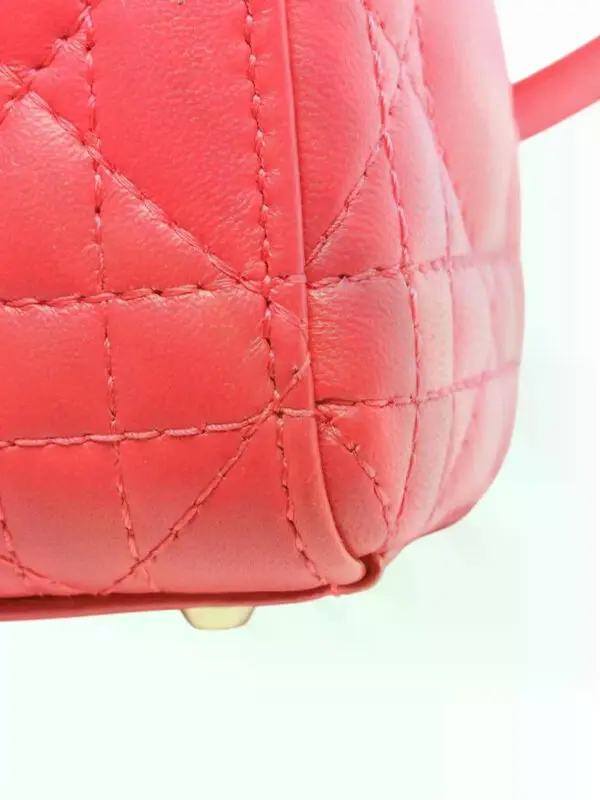 Dior 2000-2026 Mini Lambskin Cannage Lady Satchel - Pink