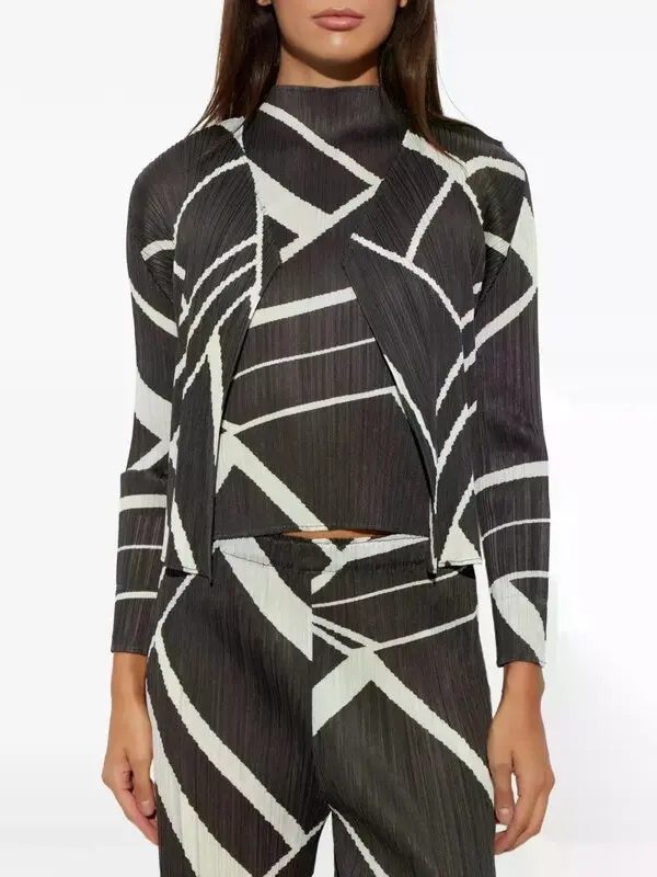 Issey Miyake Pleated Geometric-print Jacket