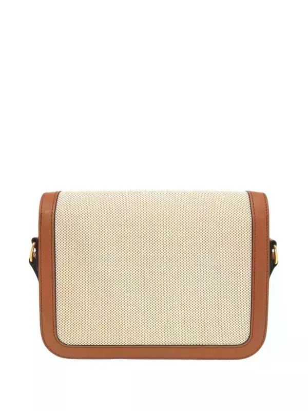 Celine 2000-2026 Classique Canvas And Calfskin Triomphe Crossbody Bag