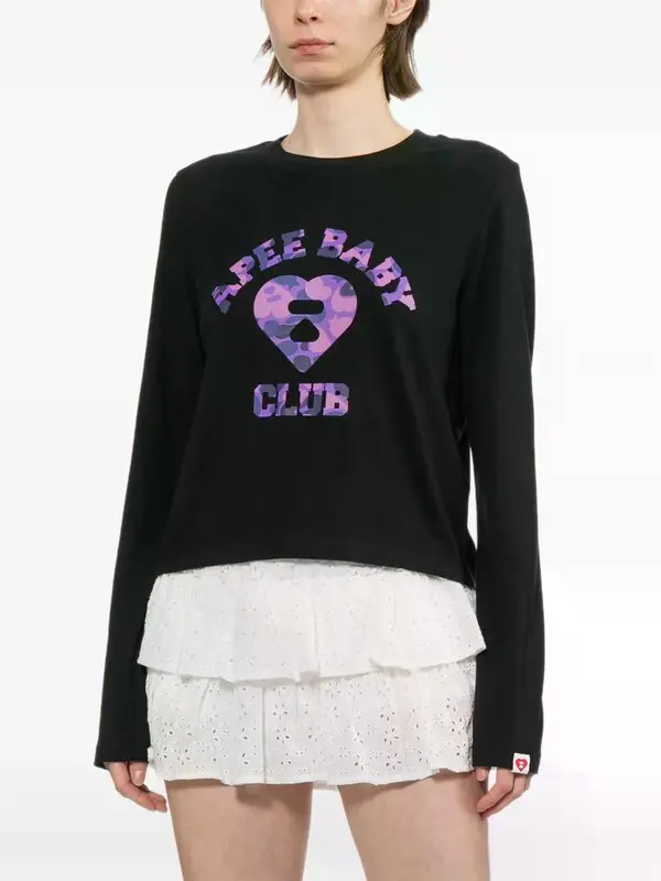 AAPE BY *A BATHING APE Camo-heart Logo T-shirt