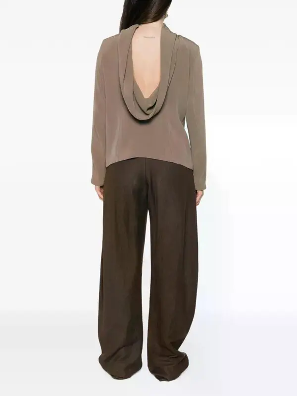 RAME Cowl-neck Backless Blouse