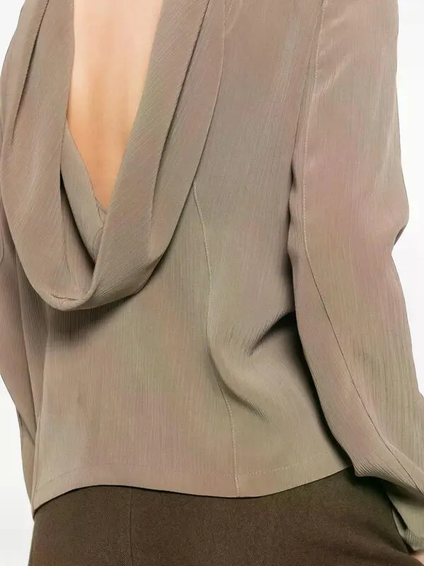 RAME Cowl-neck Backless Blouse