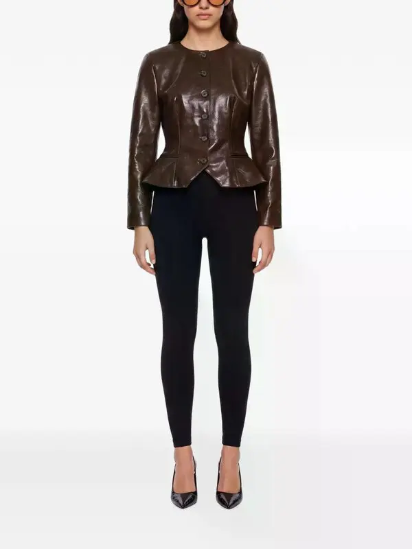 Magda Butrym Peplum-hem Leather Jacket