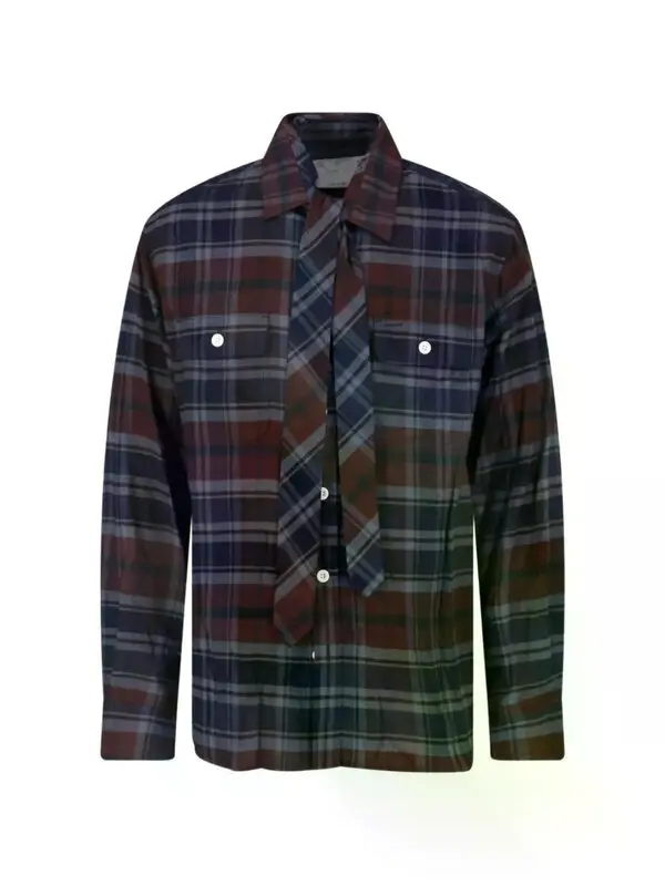 Sacai Check Scarf-detail Shirt