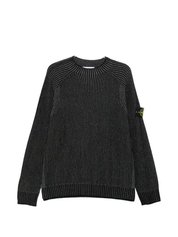 Stone Island Ribbed-knit Logo-patch Sweater
