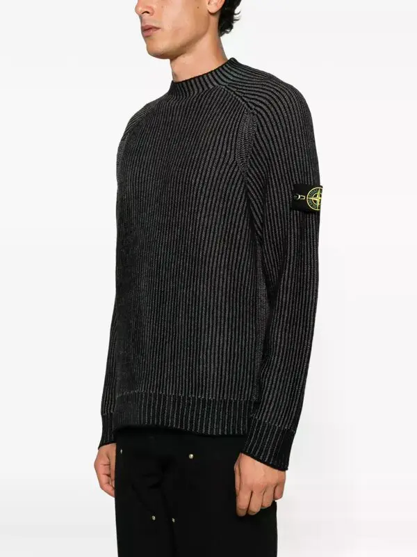 Stone Island Ribbed-knit Logo-patch Sweater