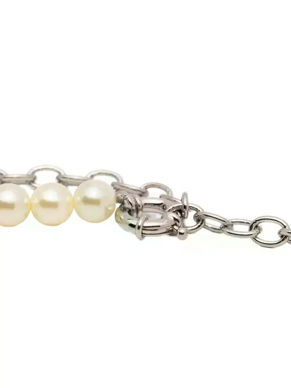 N°21 Beaded Faux-pearl Necklace - Silver