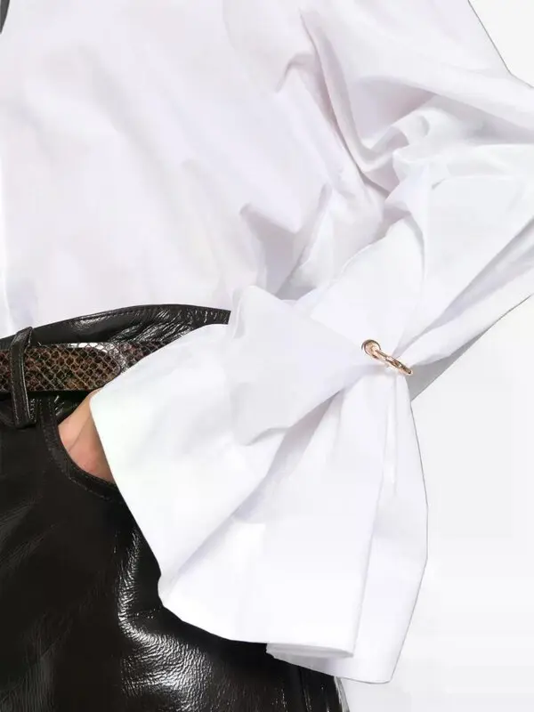 Erika Cavallini Ring-detail Flared-sleeve Shirt
