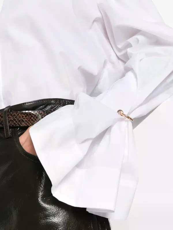 Erika Cavallini Ring-detail Flared-sleeve Shirt