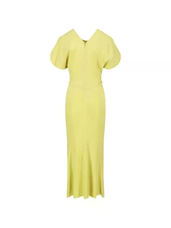 Victoria Beckham Bela Ruched-detail Midi Dress - Yellow