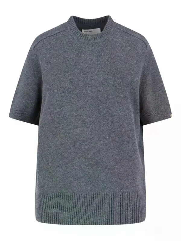 Extreme Cashmere Short-sleeve Ribbed Sweater