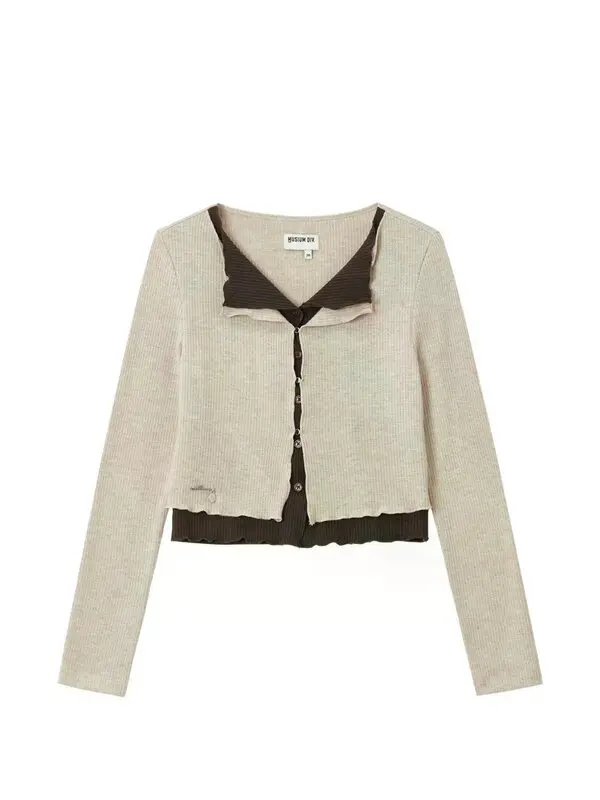 MUSIUM DIV. Layered-effect Ribbed Cardigan