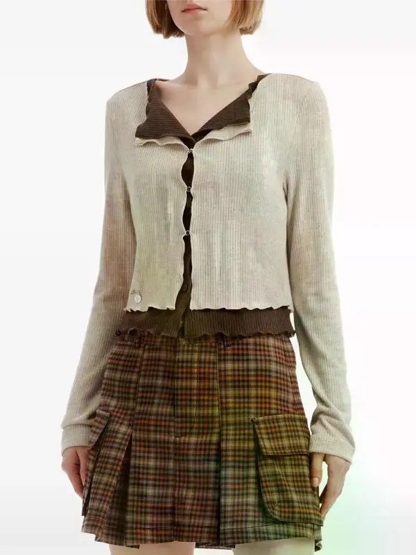 MUSIUM DIV. Layered-effect Ribbed Cardigan