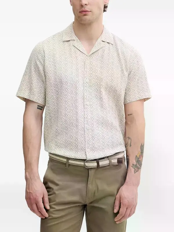 LINDBERGH Geometric-print Camp-collar Shirt