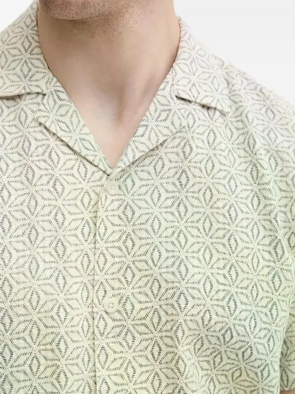 LINDBERGH Geometric-print Camp-collar Shirt