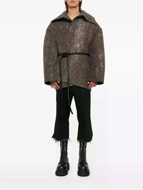 Rick Owens Dracucollar Felted Jacket - Brown