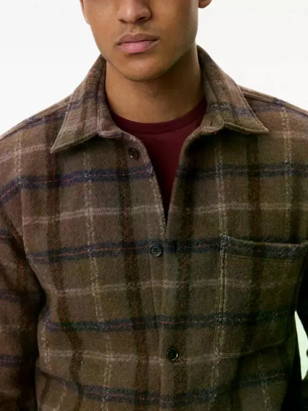 LES DEUX Caribou Check-pattern Button-up Jacket