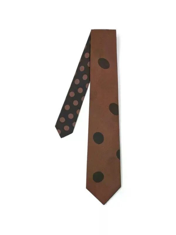 Paul Smith Shadow' Polka Dot Tie - Brown
