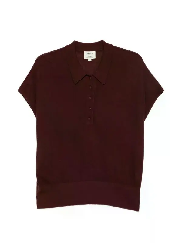 MAISON123 Button-up Short-sleeve Polo Top