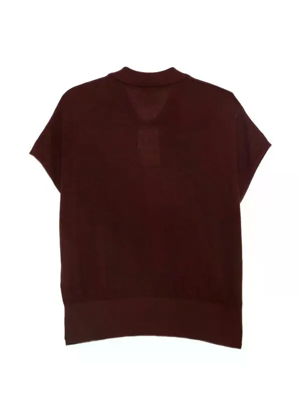 MAISON123 Button-up Short-sleeve Polo Top