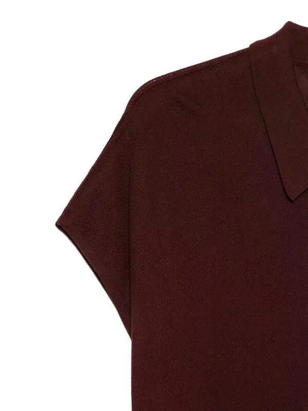 MAISON123 Button-up Short-sleeve Polo Top