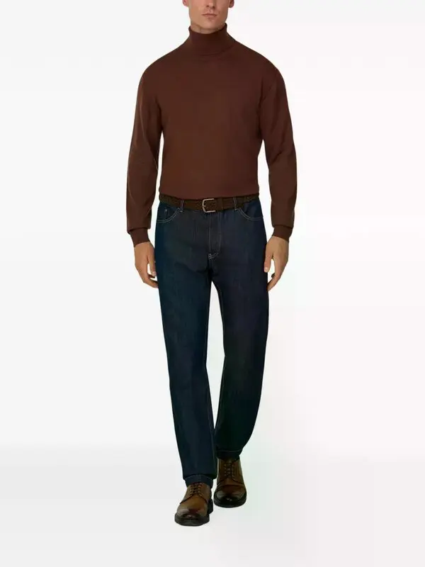 Boggi Milano Turtleneck Jumper In Extrafine Merino Wool