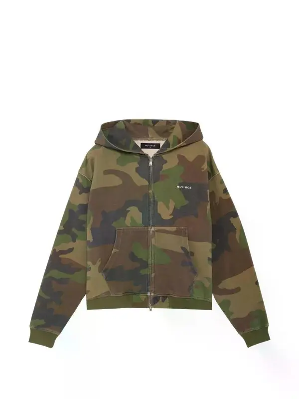 MLVINCE Classic Camouflage-print Logo-print Hoodie