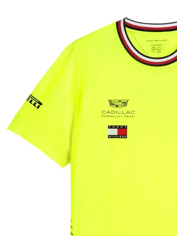Tommy Hilfiger X Cadillac Formula 1® Logo-print Crew-neck T-shirt - Yellow