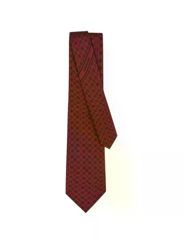 FERRAGAMO Micro-pattern Silk Tie