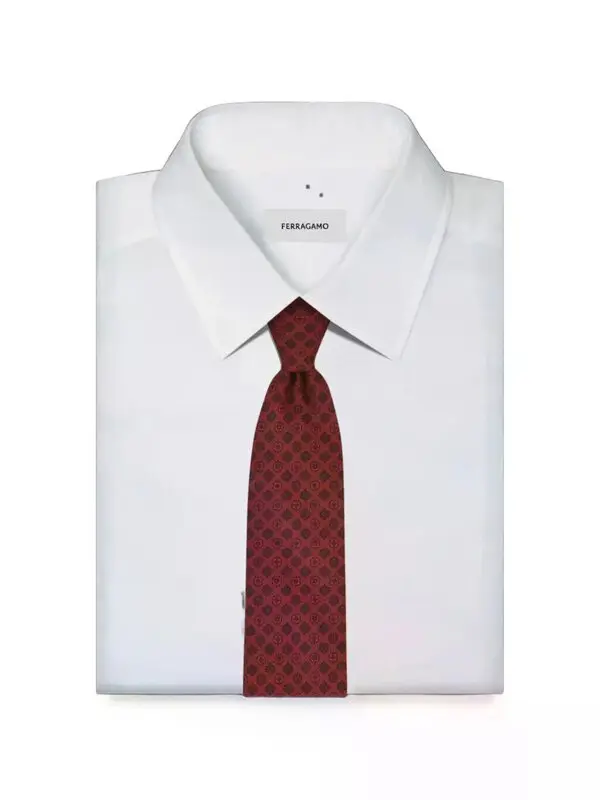 FERRAGAMO Micro-pattern Silk Tie