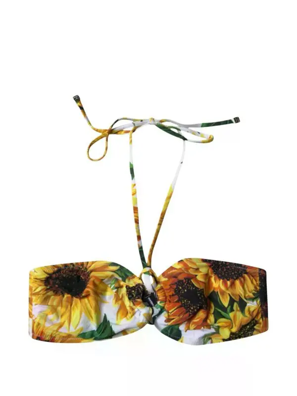 Dolce & Gabbana Sunflower-print Bikini Top - White