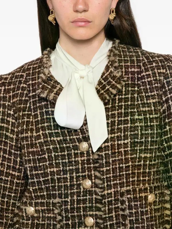ANDIATA Frayed-edge Tweed Jacket