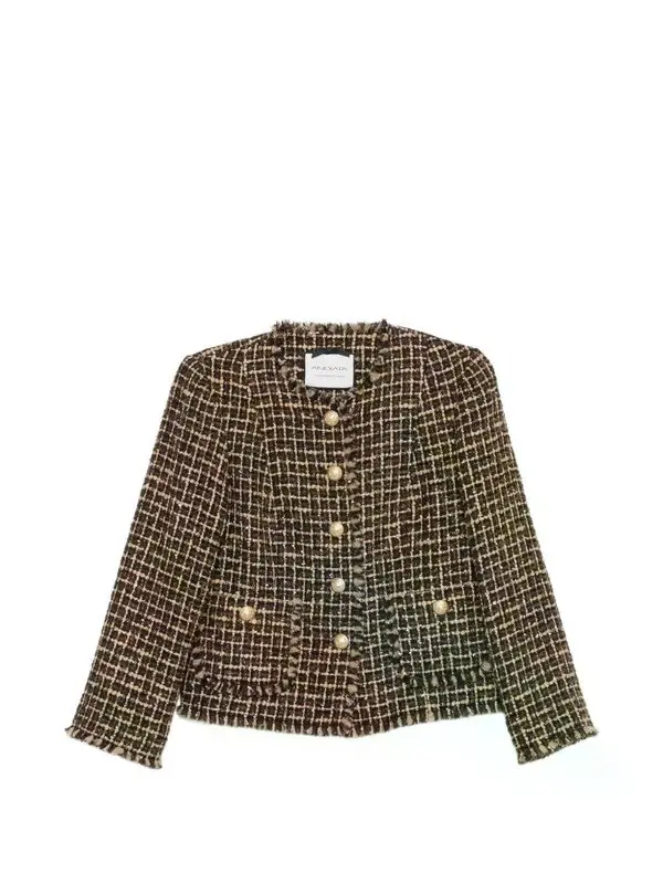 ANDIATA Frayed-edge Tweed Jacket