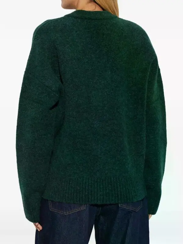 AMI Paris Alpaca Cardigan With De Coeur