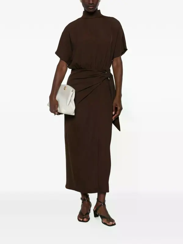 RAME Draped Mock-neck Midi Dress