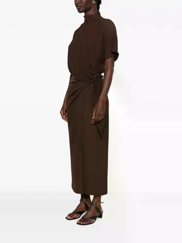 RAME Draped Mock-neck Midi Dress