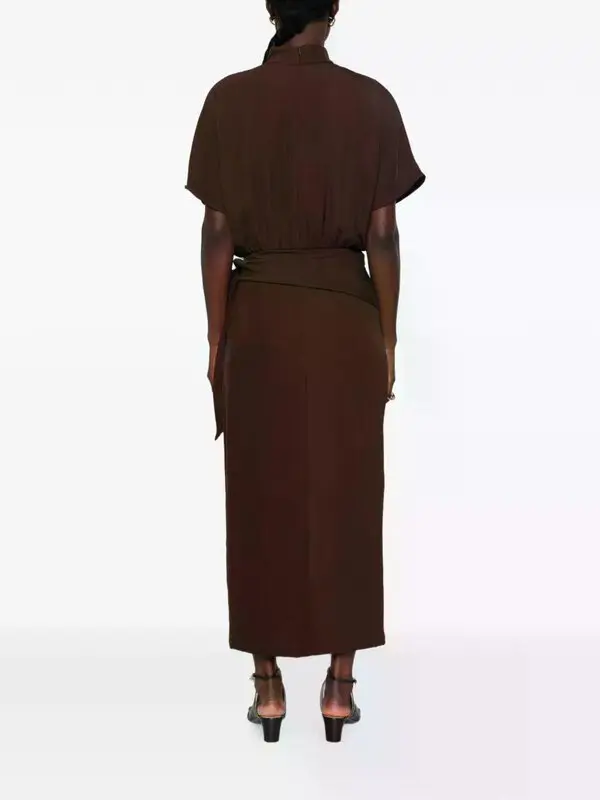 RAME Draped Mock-neck Midi Dress